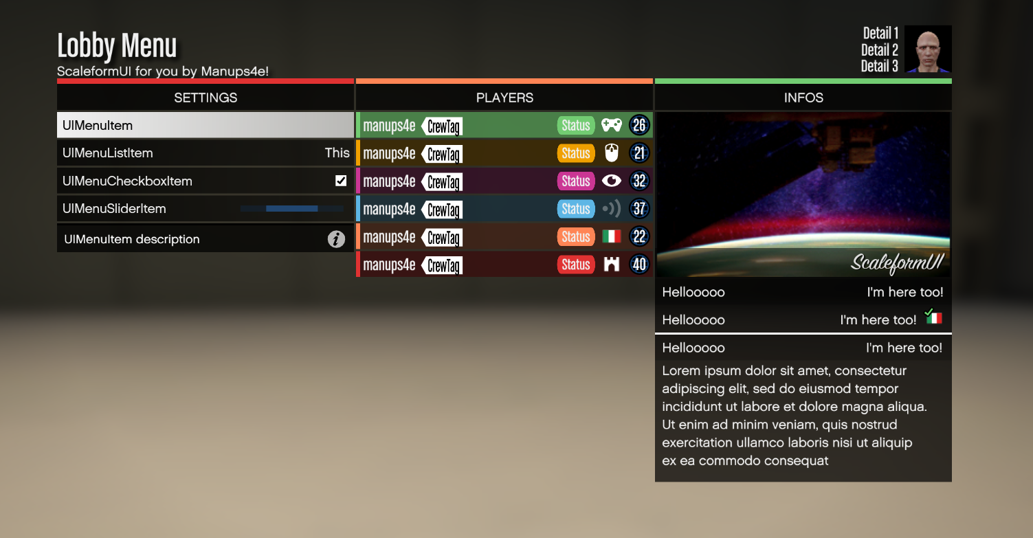 manups4e | ScaleformUI - (Help the Dev version)