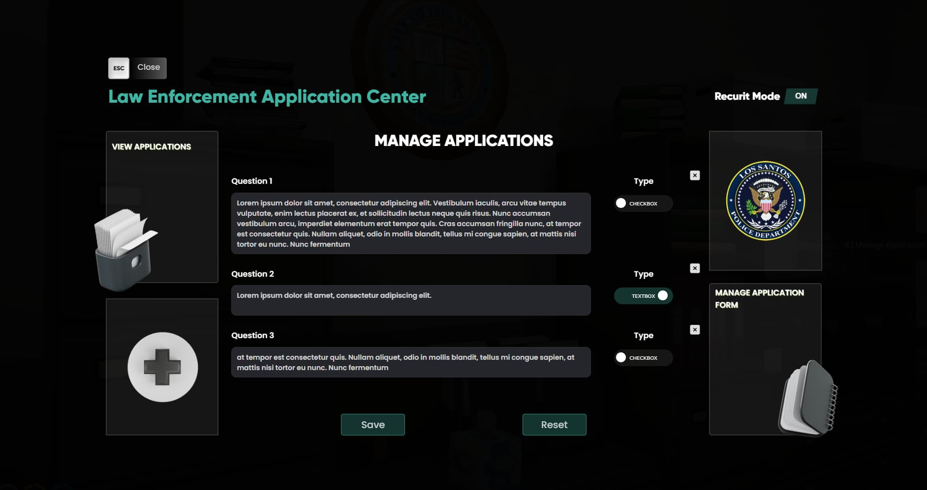Code Studio | Job Application System | Ingame Forms Creator