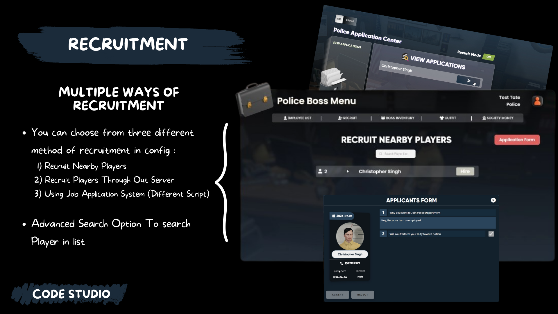 Code Studio | Gang & Boss Menu