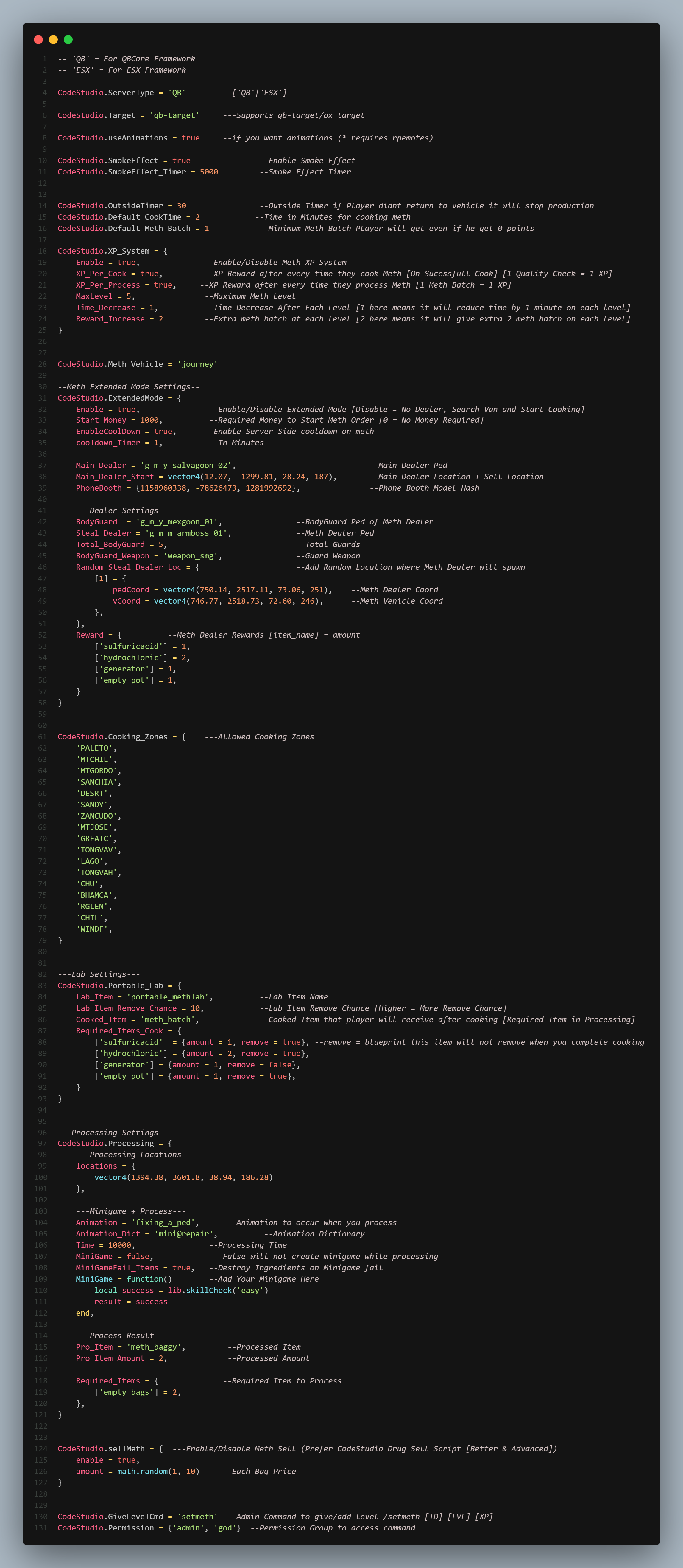 Code Studio | Meth Cooking - Portable Lab