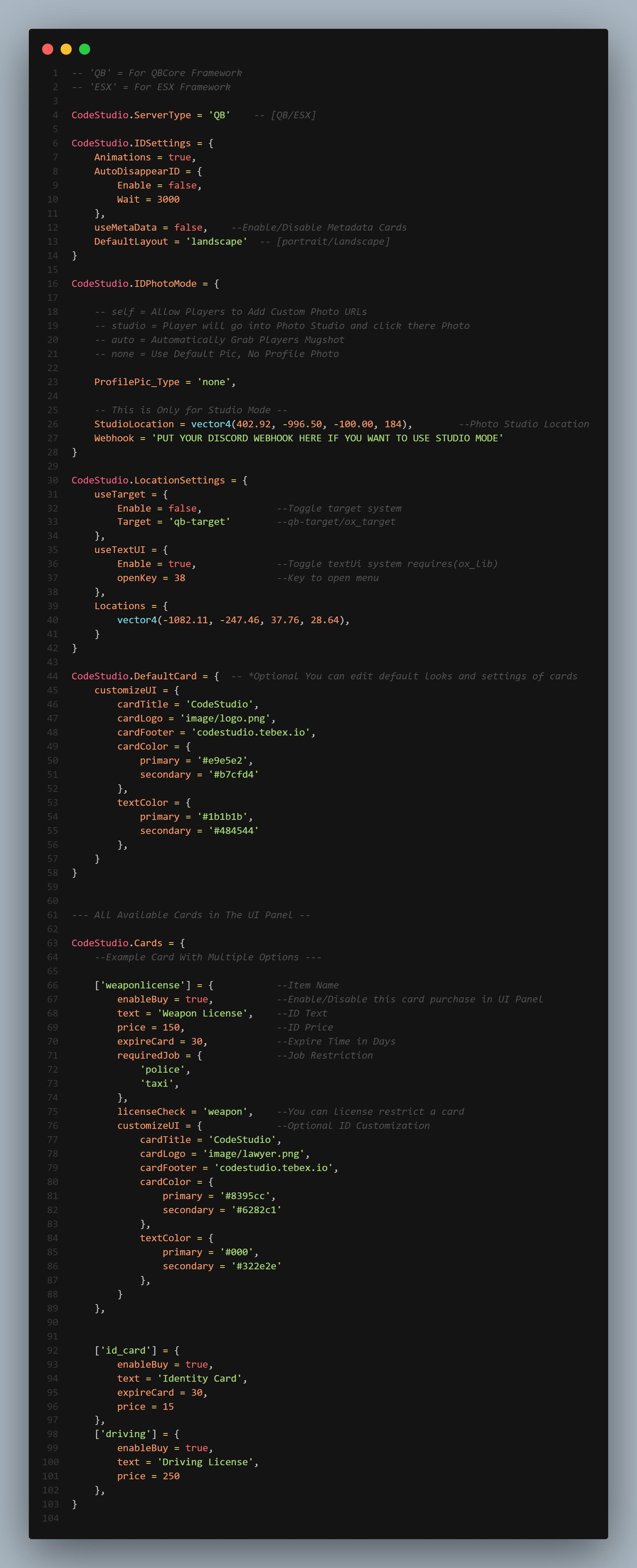 Code Studio | Modern ID Card