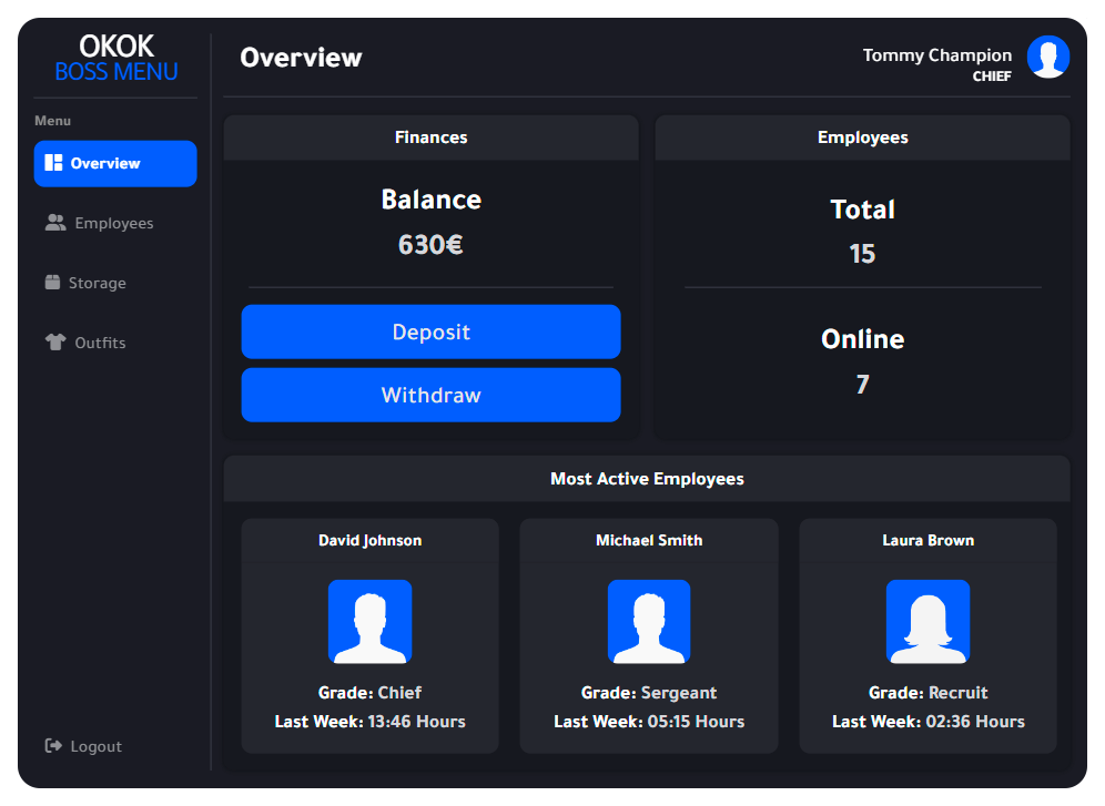 okok Scripts | okokBossMenu [ESX]