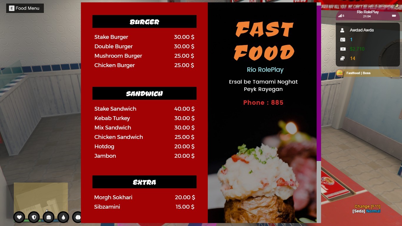 Unique Store | Realistic Fast Food + Delivery (ESX)