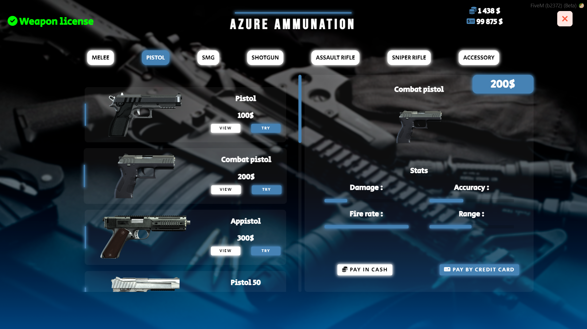 Azure Store | Azure Ammunation | ESX | UI
