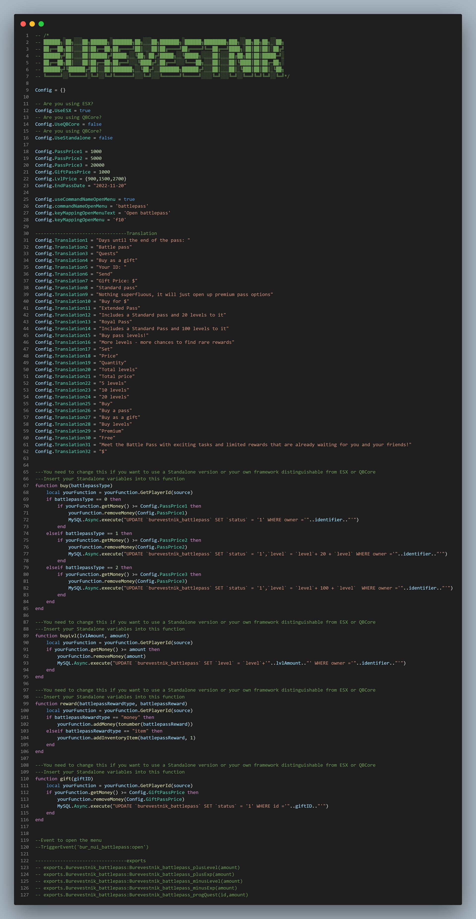 Burevestnik · Battle pass system