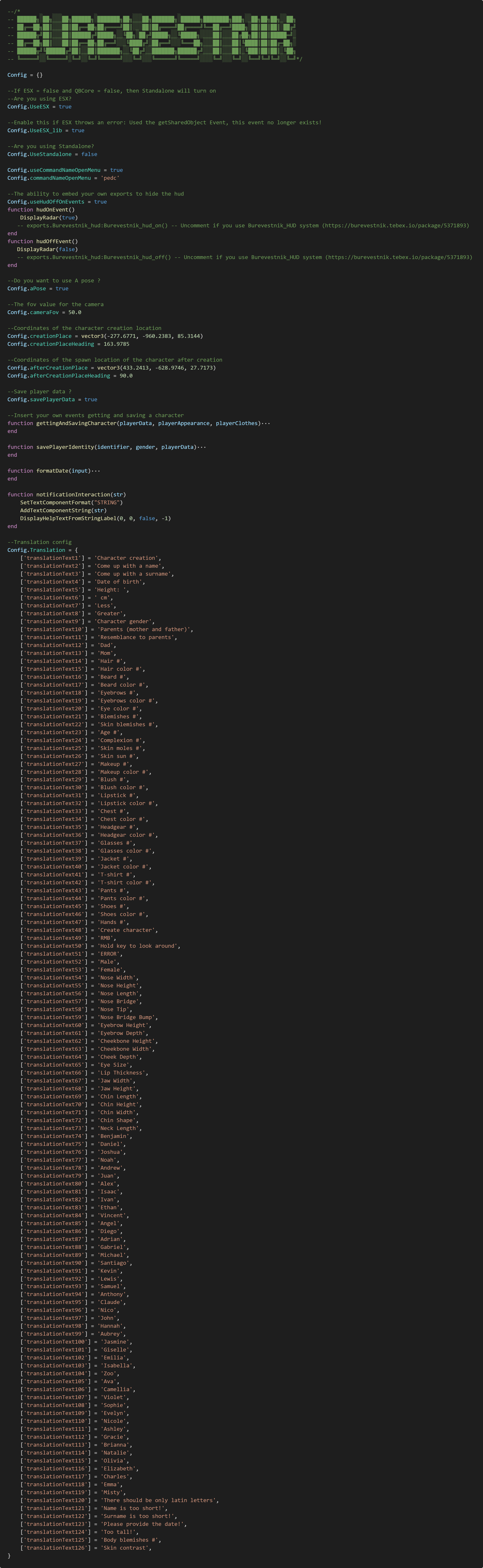 Burevestnik · Character creator system