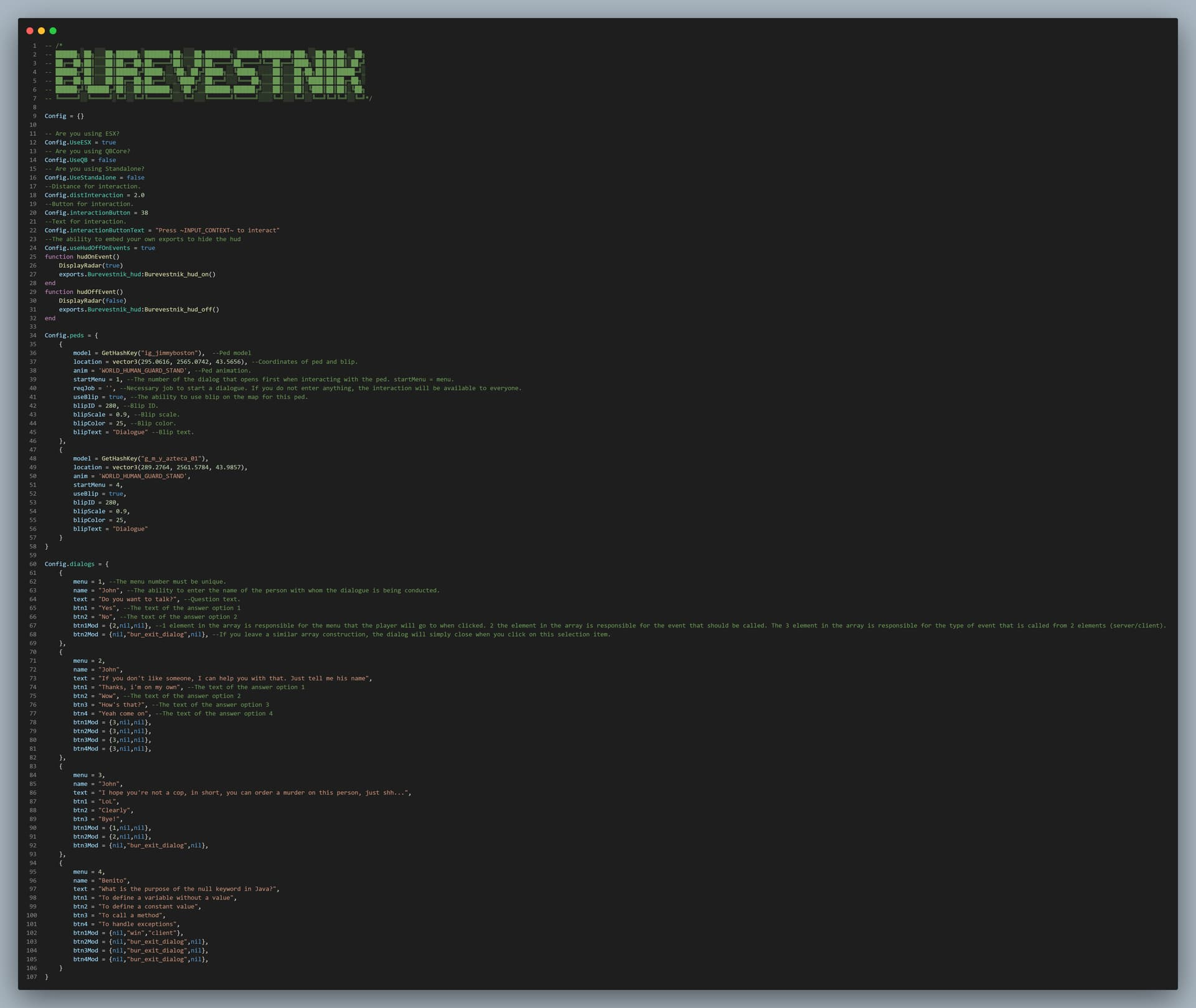 Burevestnik · Dialogue system