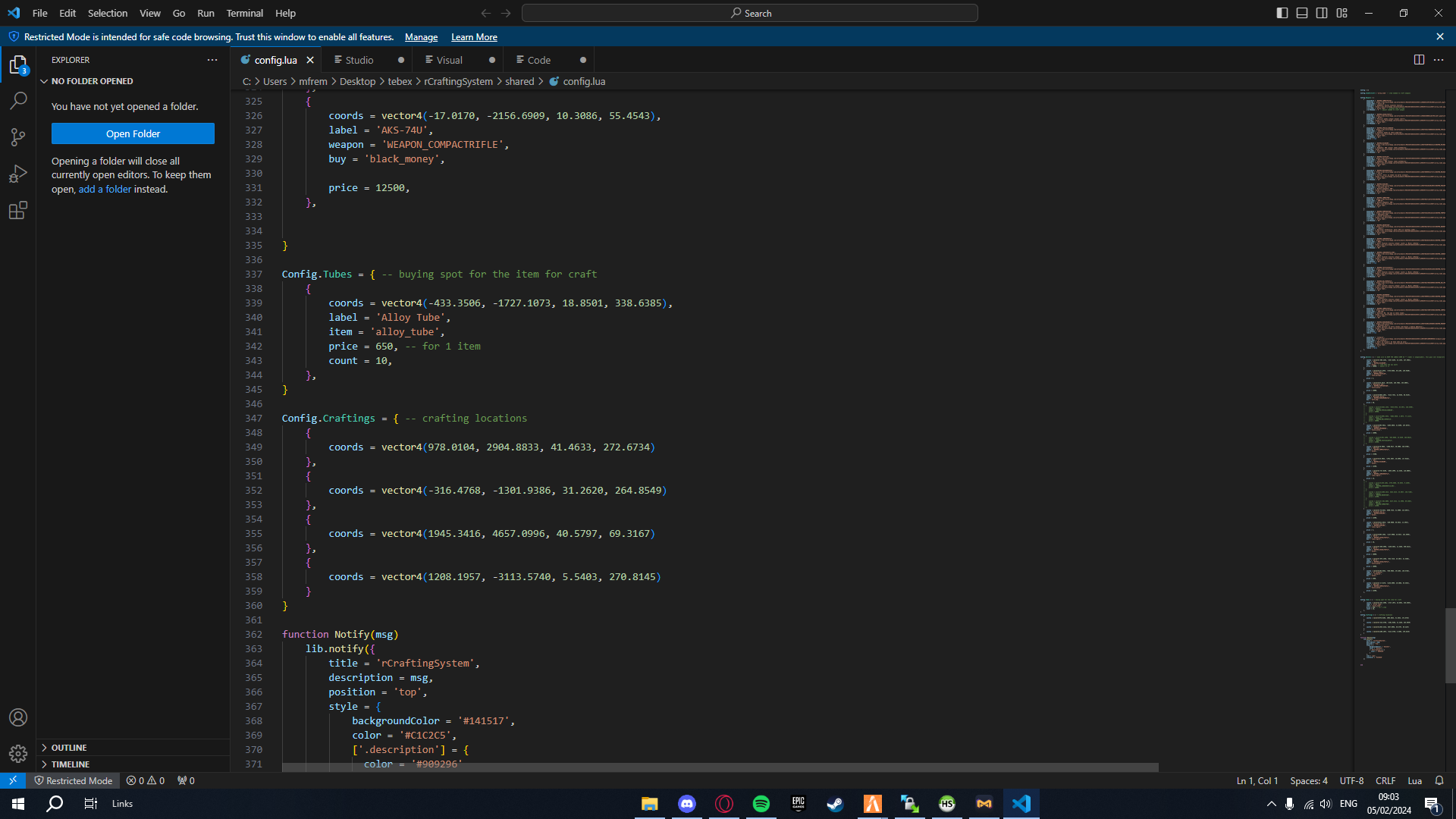 Project R Scripts | [ESX] rCraftingSystem [OPENSOURCE]