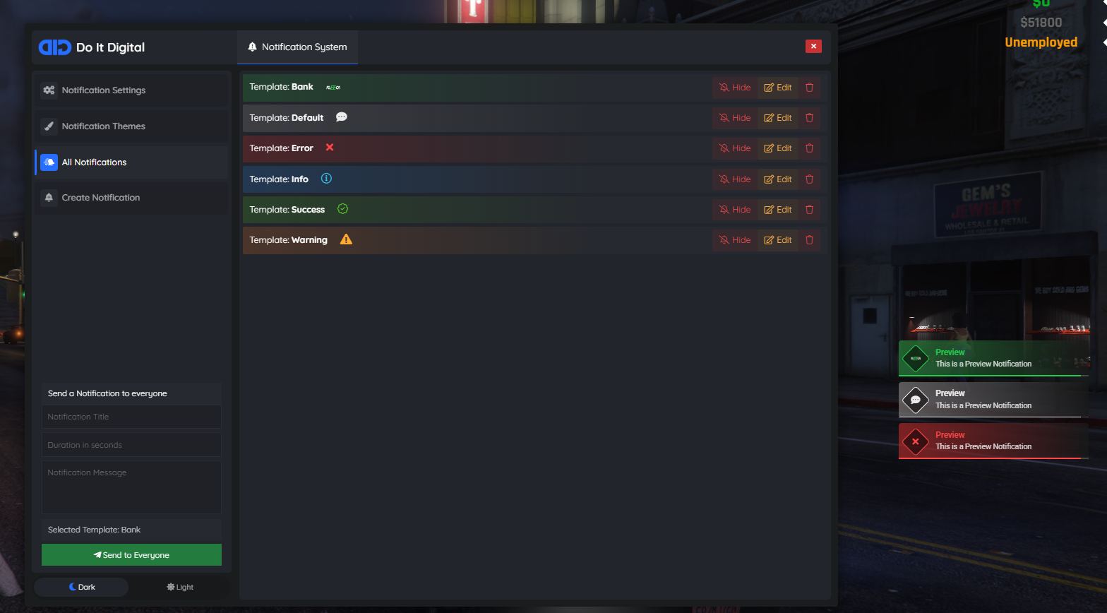 Fivem Advanced Notifications [Live Editor + Themes] Unlimited ...