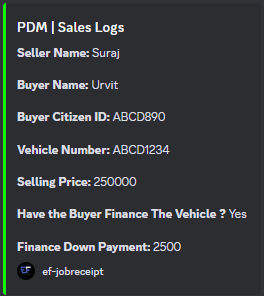 EF Development | EF-Jobreceipt