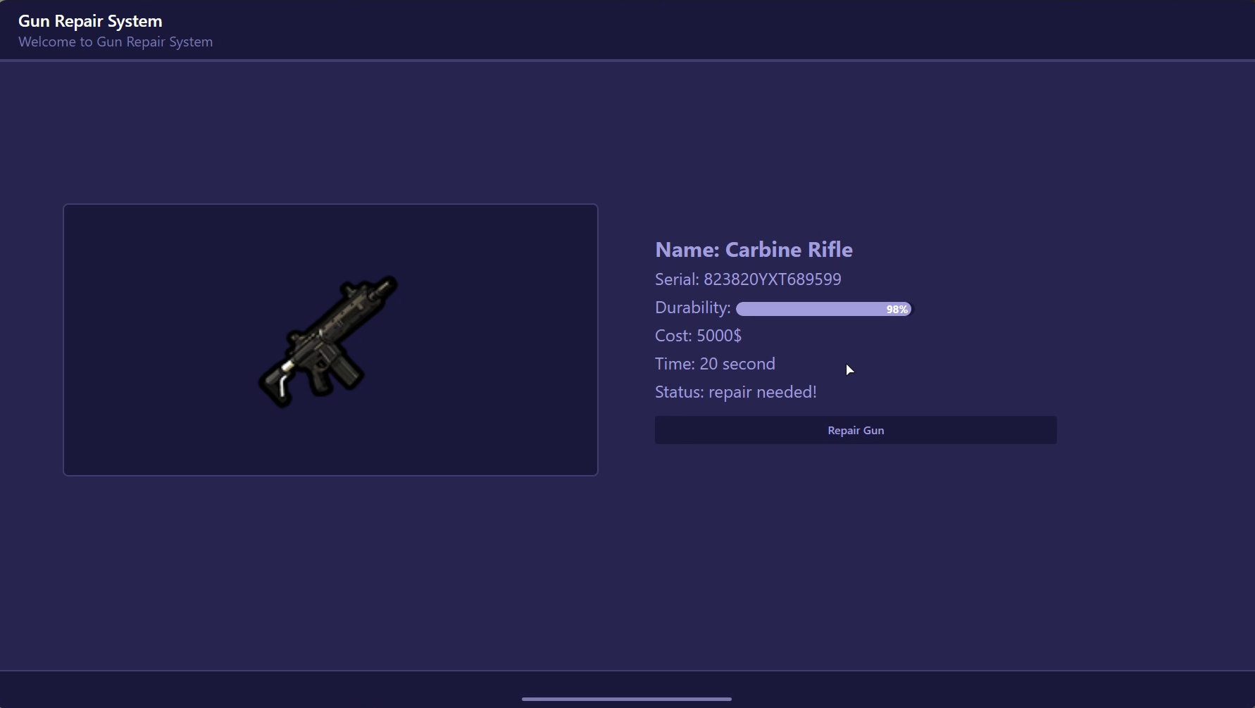 GitHub - smoothscript/smooth-gunrepair: Realistic Gun Repair System for FiveM with OX Inventory ...