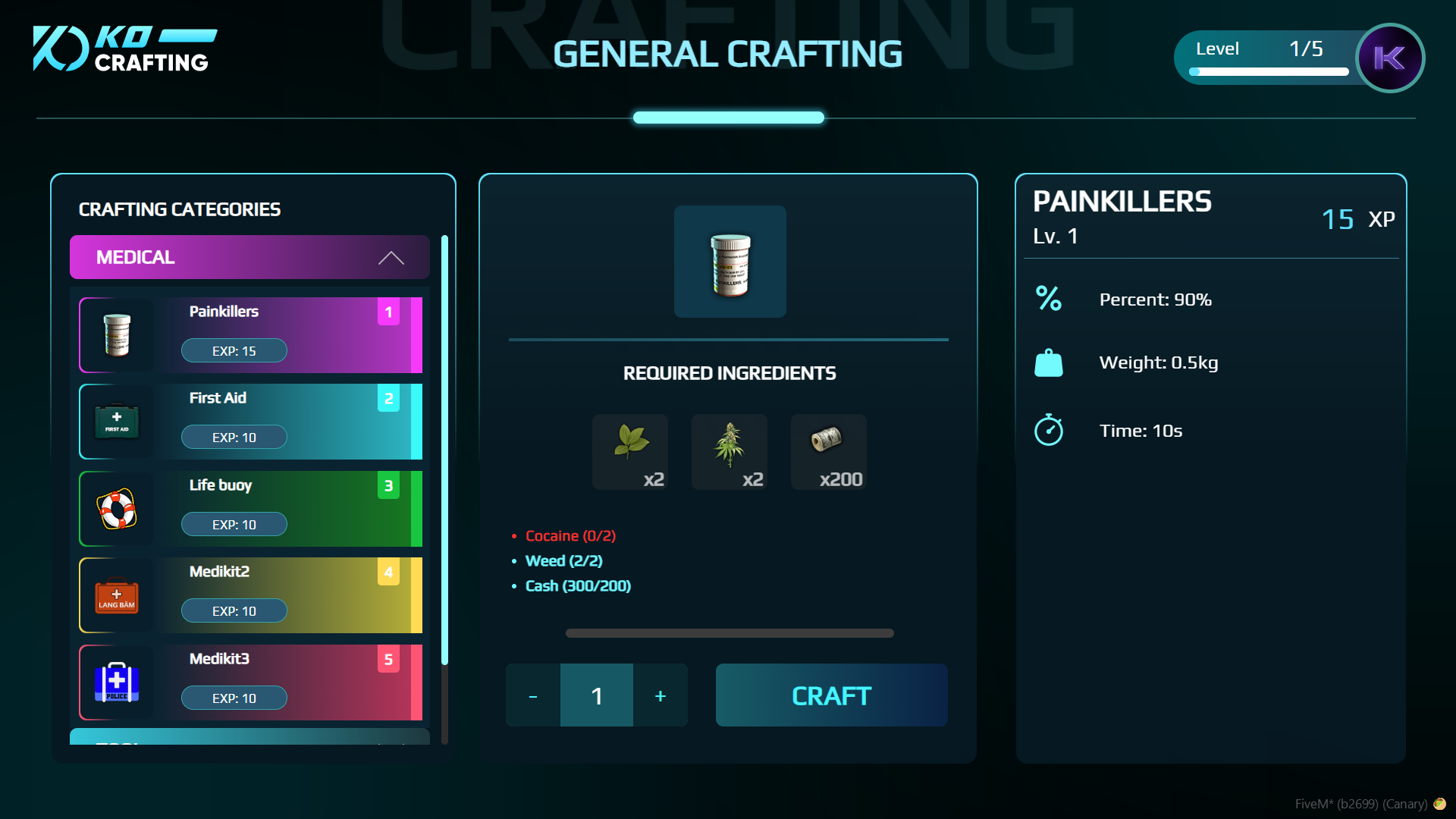 PAID - [PAID] [ESX/QB] kzo_crafting| KzO Exclusives | Crafting table for FiveM | VAG - Premium ...