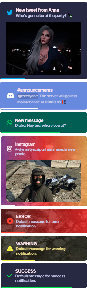 Dynasty | ADVANCED NOTIFICATION SYSTEM