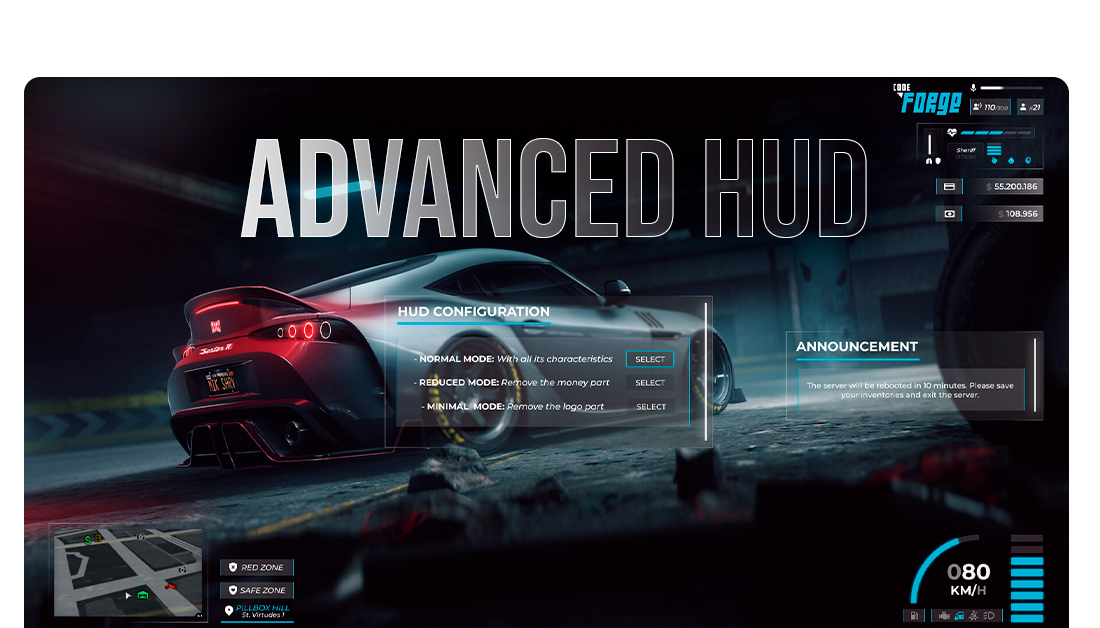 CodeForge | [STANDALONE/ESX/QB] HUD Advanced