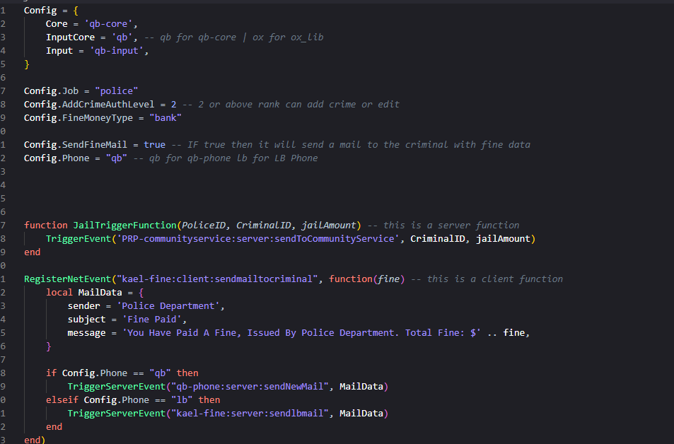 Kael Script | Police Advance Fine And Jail System