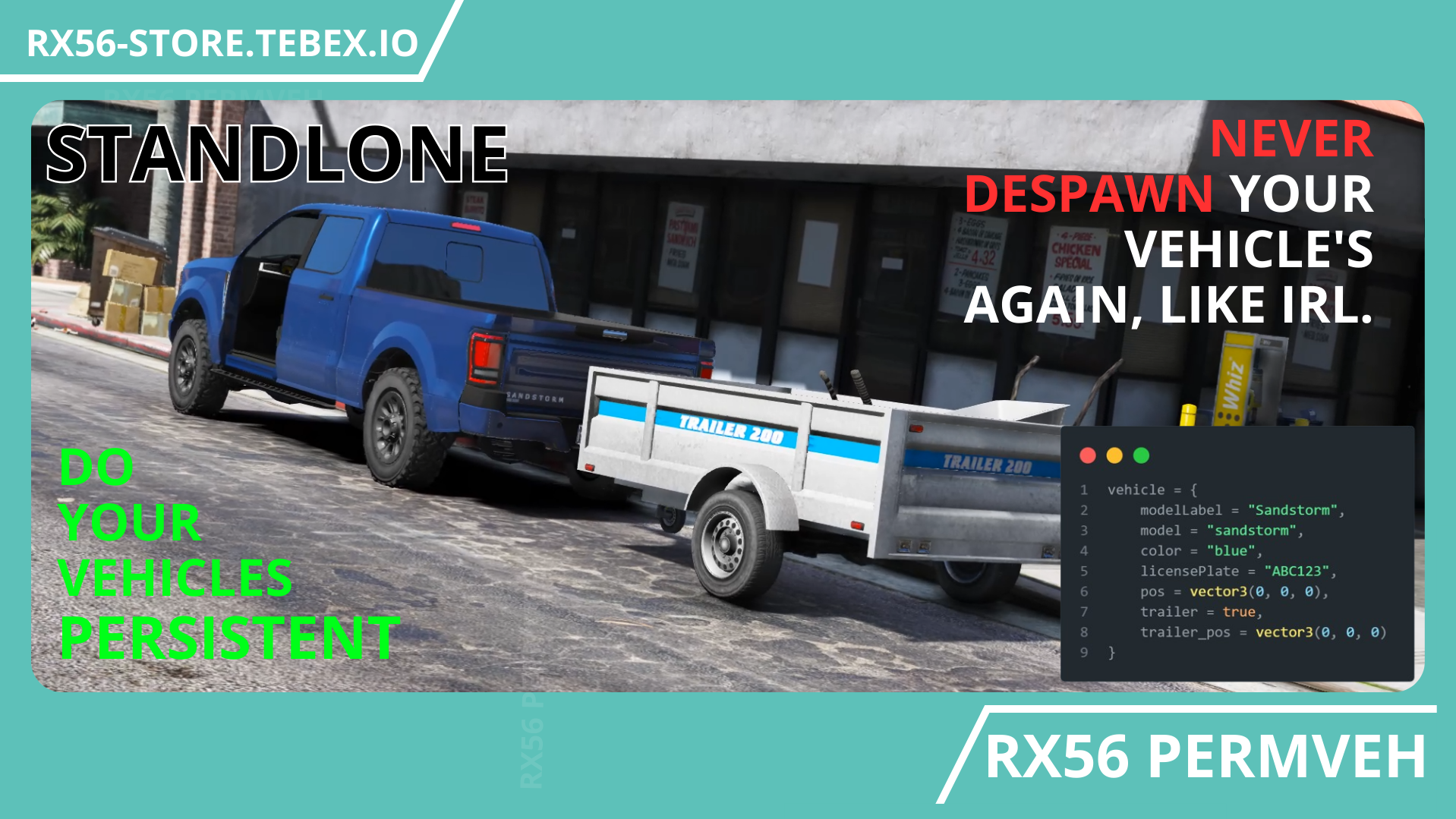 RX56 STORE · RX56 PERSISTENT VEHICLES V2