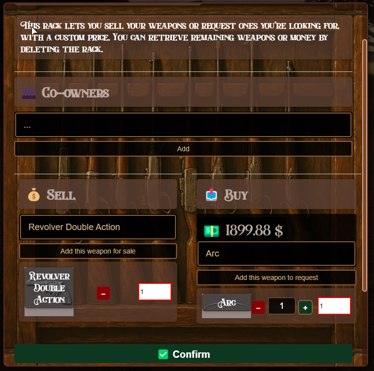 Botilus | RedM developper · 🏹 Weapon Rack