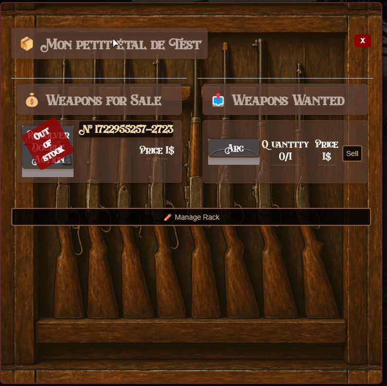 Botilus | RedM developper · 🏹 Weapon Rack