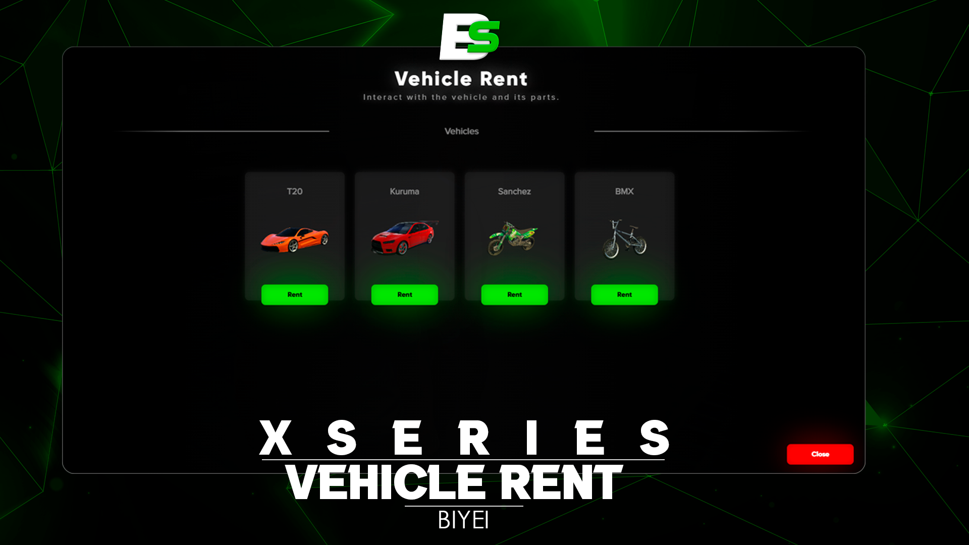 Biyei Scripts | [ESX] [QB] xVehicleRent