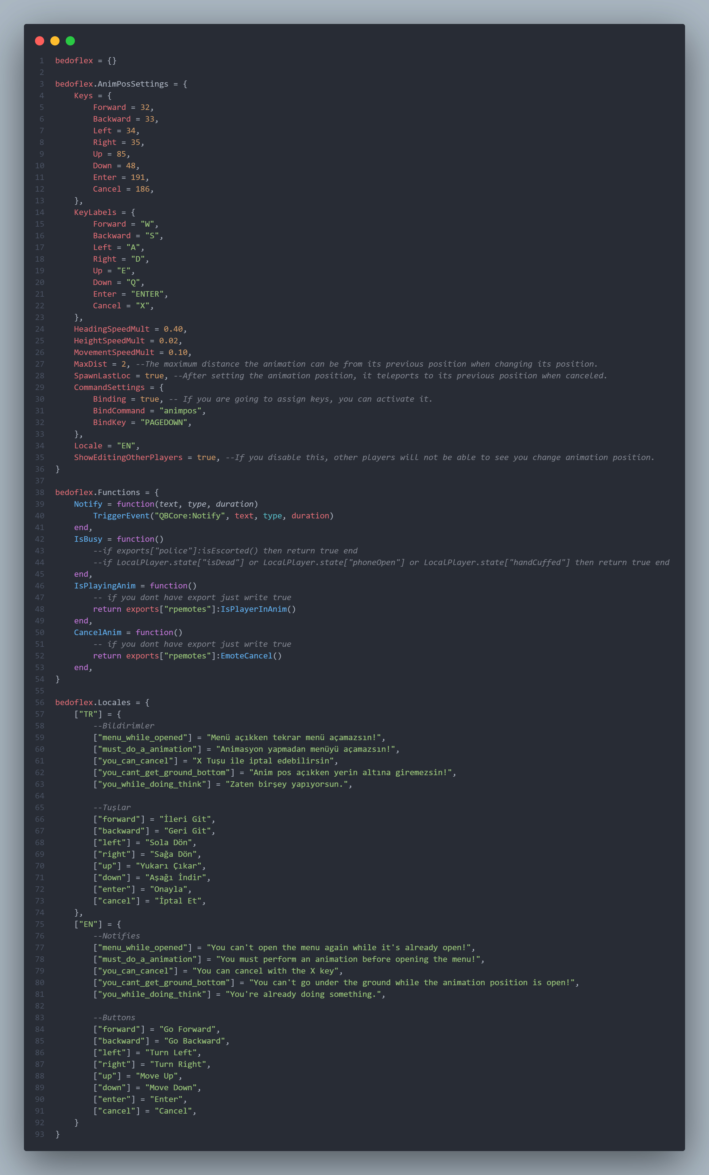 bedoflex Development · bedoflex-animpos [ESCROW]