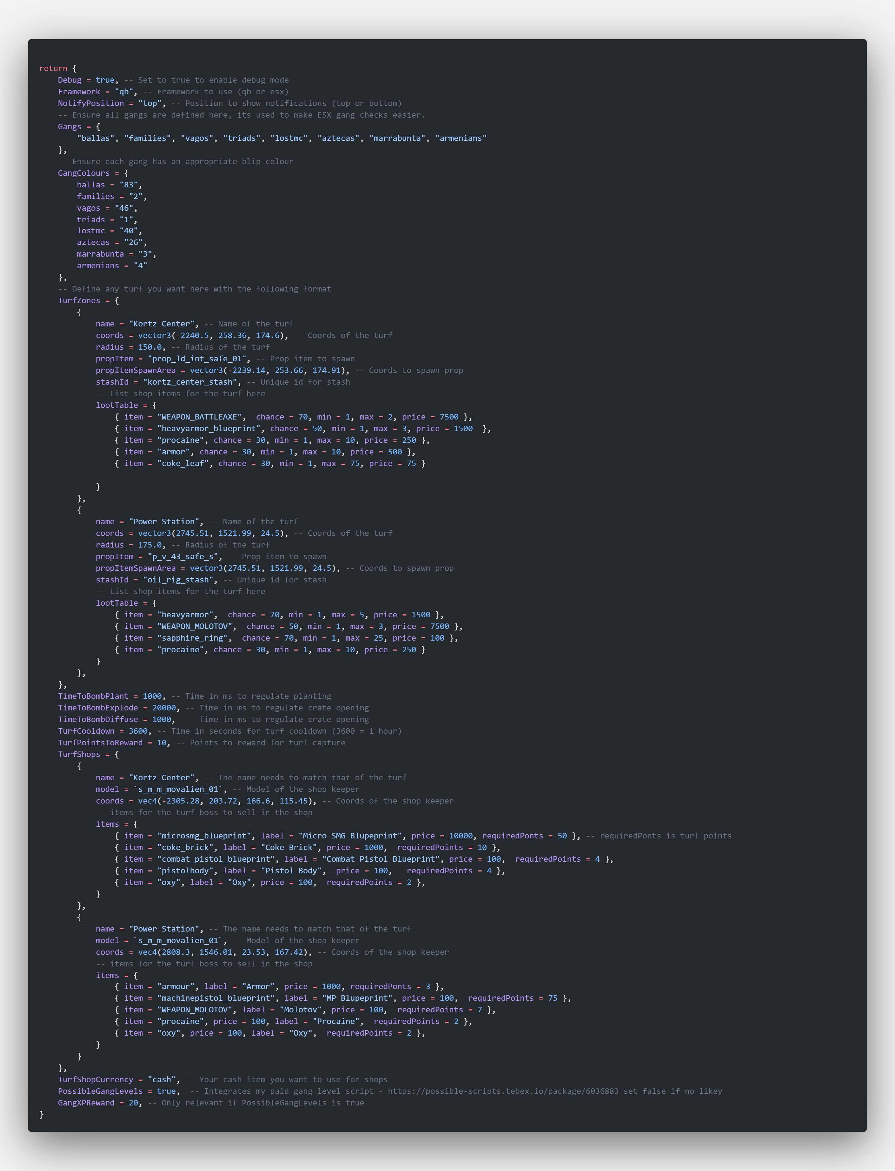 Possible' Scripts · Possible Turfs [QB/QBX/ESX]