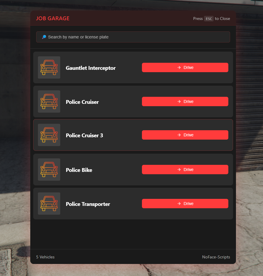 NoFace Scripts | [ESX] Garage V1
