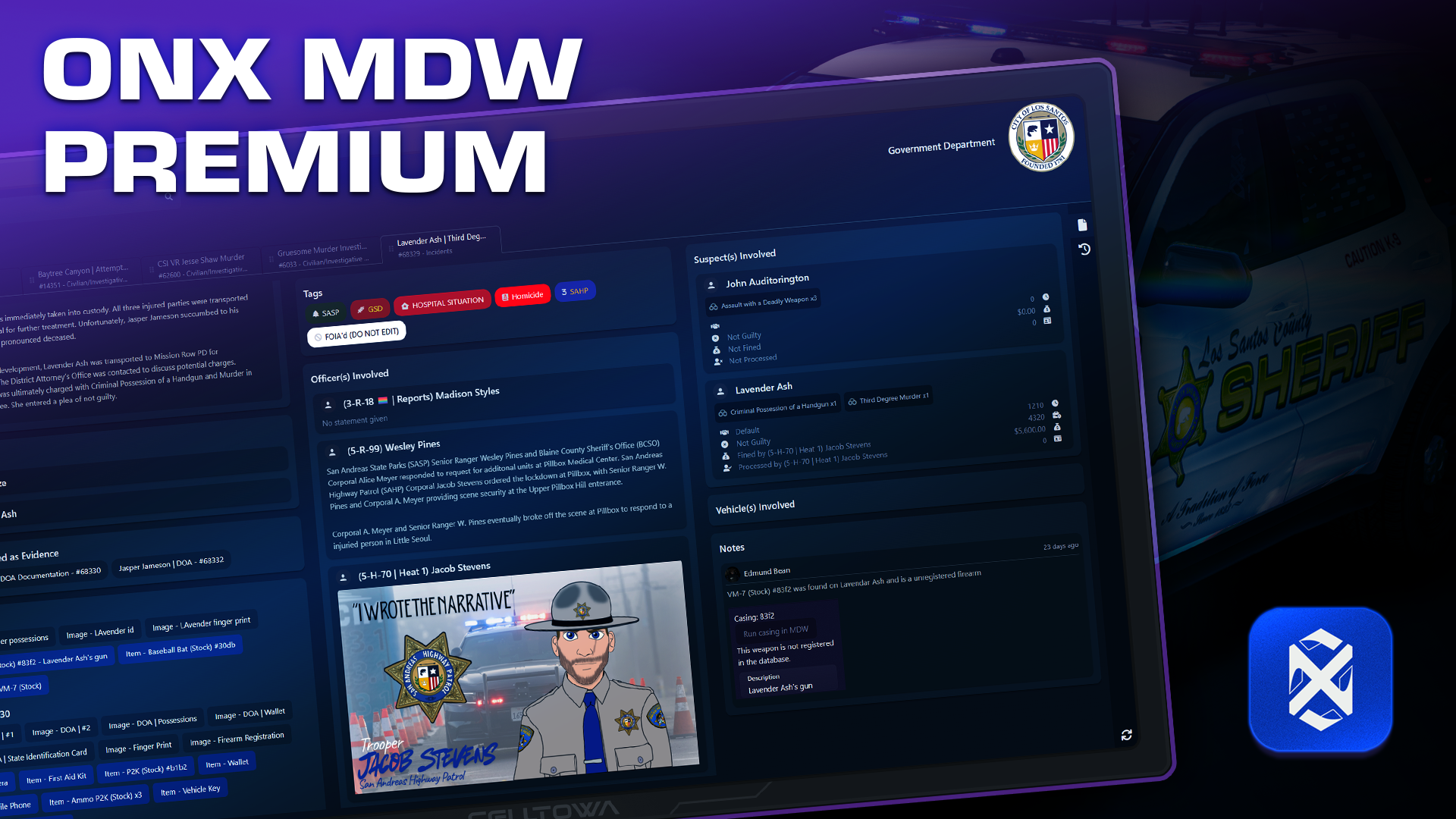 ONX FiveM Store | ONX MDW (Premium): Police & Government Computer