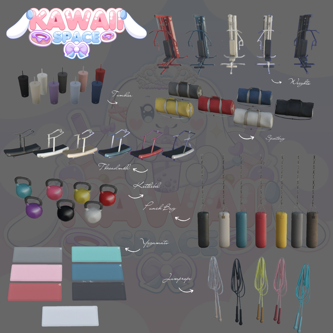 Kawaii Space · 🌸𝙁𝙞𝙩𝙣𝙚𝙨𝙨 𝘗𝘢𝘤𝘬 - 80+ 𝙋𝙧𝙤𝙥𝙨