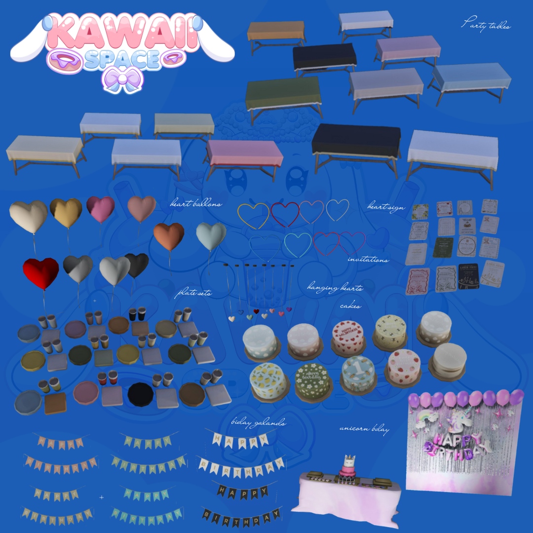 Kawaii Space · 🌸𝙋𝙖𝙧𝙩𝙮 𝙀𝙨𝙨𝙚𝙣𝙩𝙞𝙖𝙡𝙨 𝙋𝙖𝙘𝙠 - 𝟮𝟰𝟬 𝙥𝙧𝙤𝙥𝙨