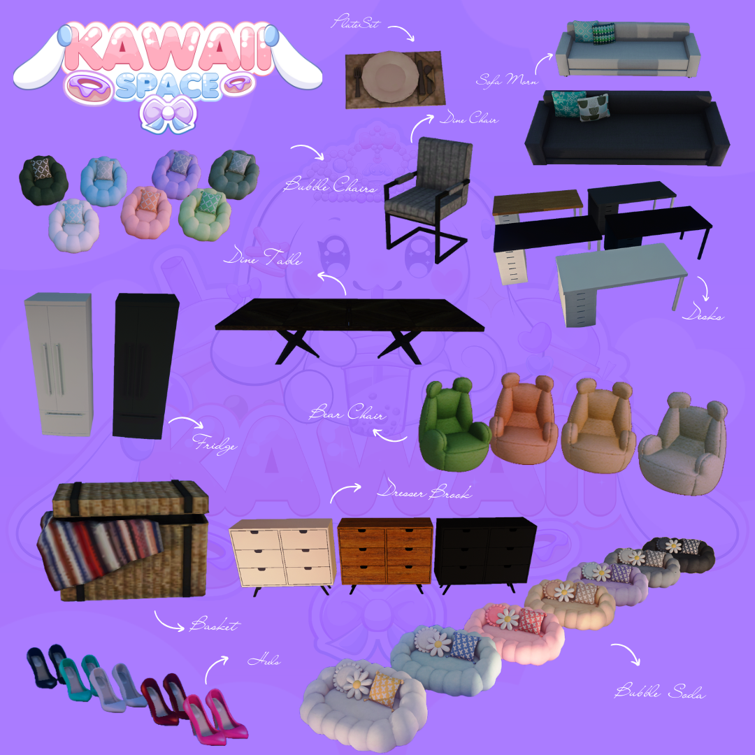 Kawaii Space · 🌸𝙈𝙚𝙜𝙖 𝙁𝙪𝙧𝙣𝙞𝙩𝙪𝙧𝙚 𝙋𝙖𝙘𝙠 - 500 𝙋𝙧𝙤𝙥𝙨