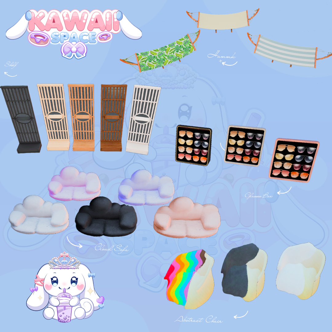 Kawaii Space · 🌸𝙈𝙚𝙙𝙞𝙪𝙢 𝙁𝙪𝙧𝙣𝙞𝙩𝙪𝙧𝙚 𝙋𝙖𝙘𝙠 - 𝟭𝟱𝟬 𝙋𝙧𝙤𝙥𝙨