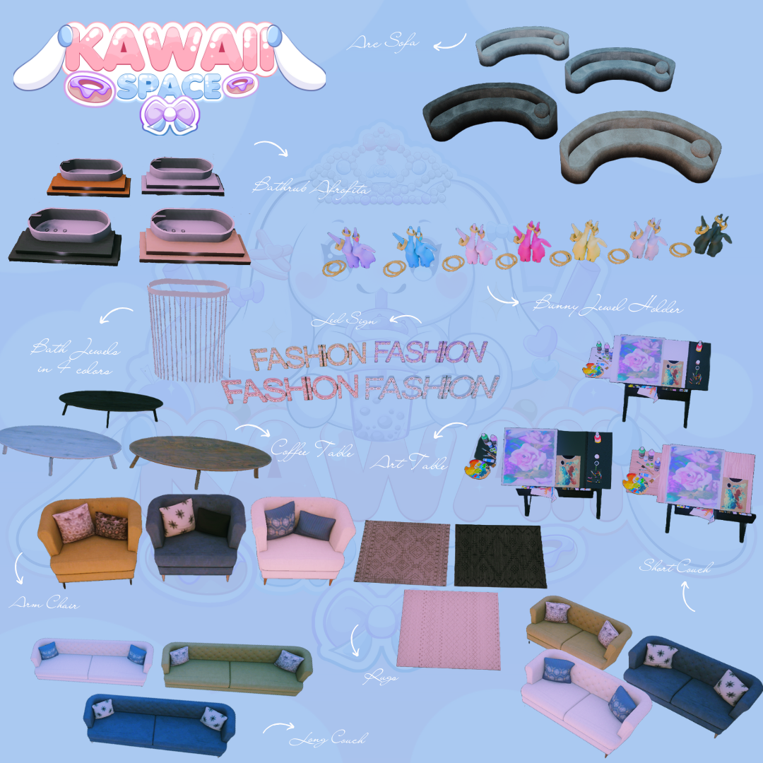 Kawaii Space · 🌸𝙈𝙚𝙙𝙞𝙪𝙢 𝙁𝙪𝙧𝙣𝙞𝙩𝙪𝙧𝙚 𝙋𝙖𝙘𝙠 - 𝟭𝟱𝟬 𝙋𝙧𝙤𝙥𝙨