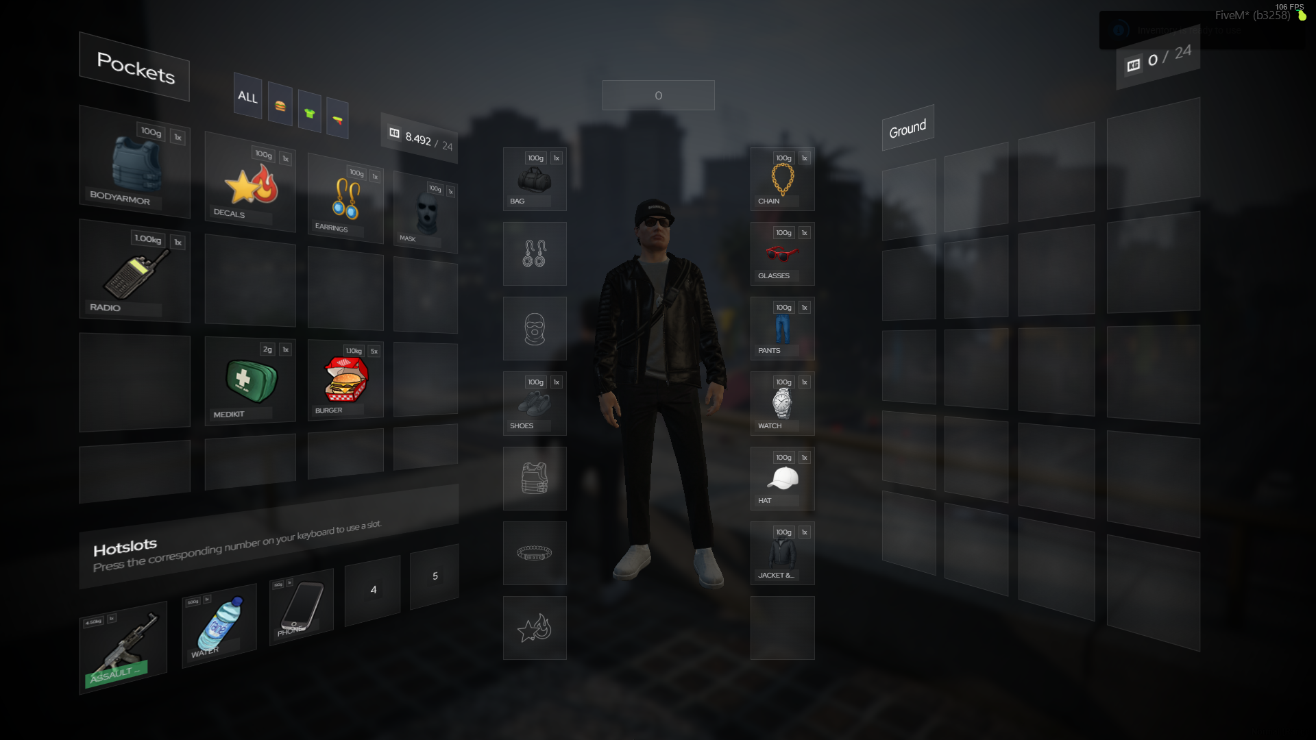 Meta Scripts · Inventory with clothing, sorting, ped character (V3)