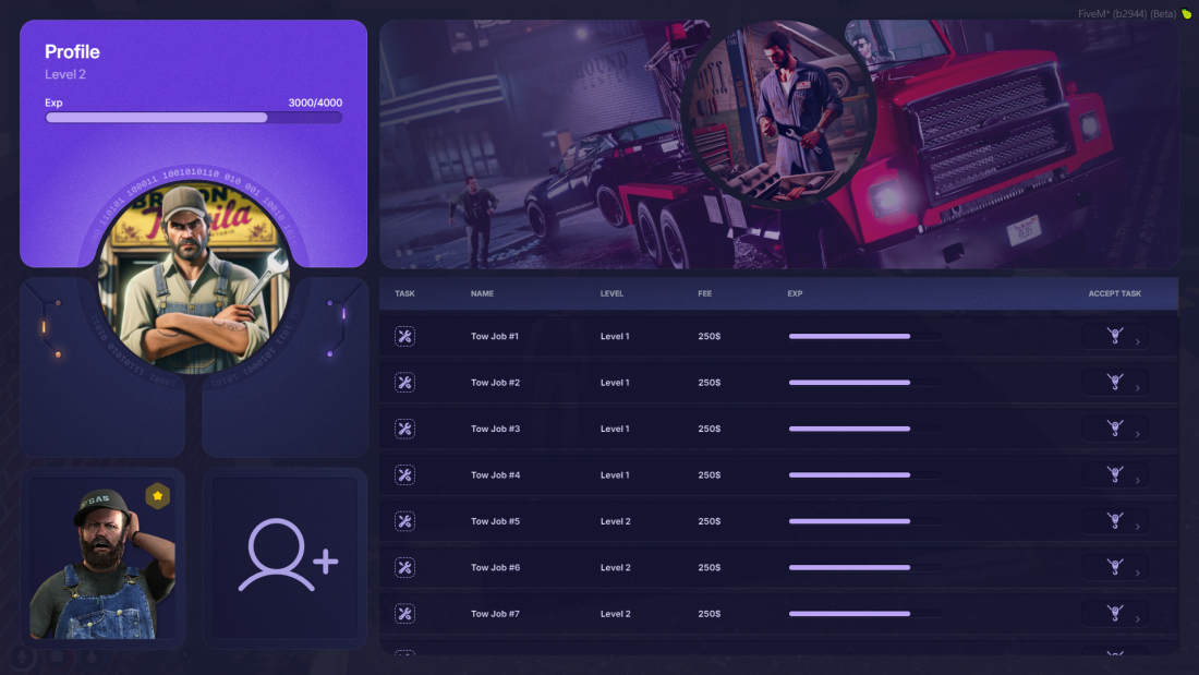 wasd High-Quality FiveM Scripts · Multiplayer Npc/Mechanic Tow Job