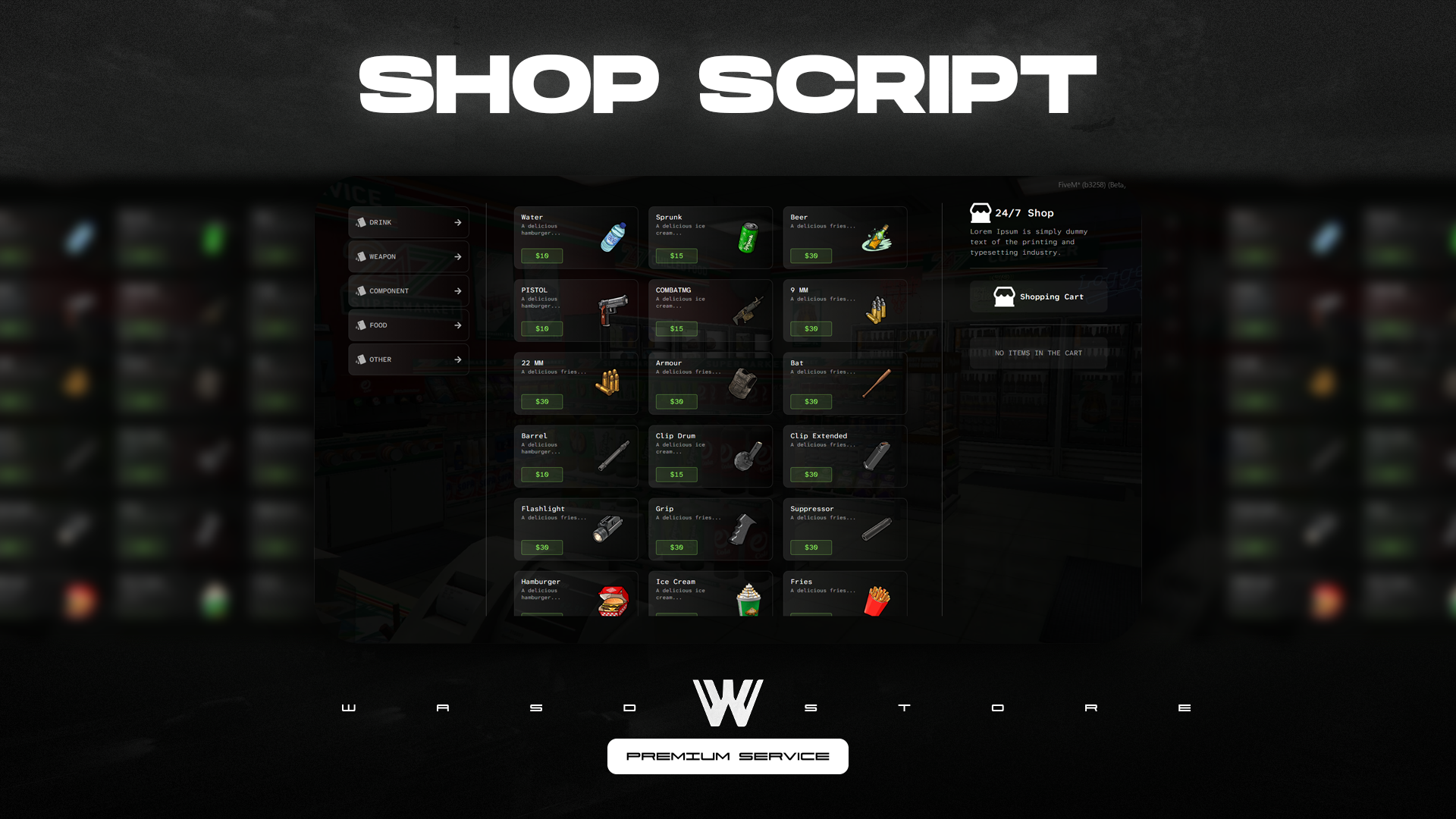wasd High-Quality FiveM Scripts · Shop Script