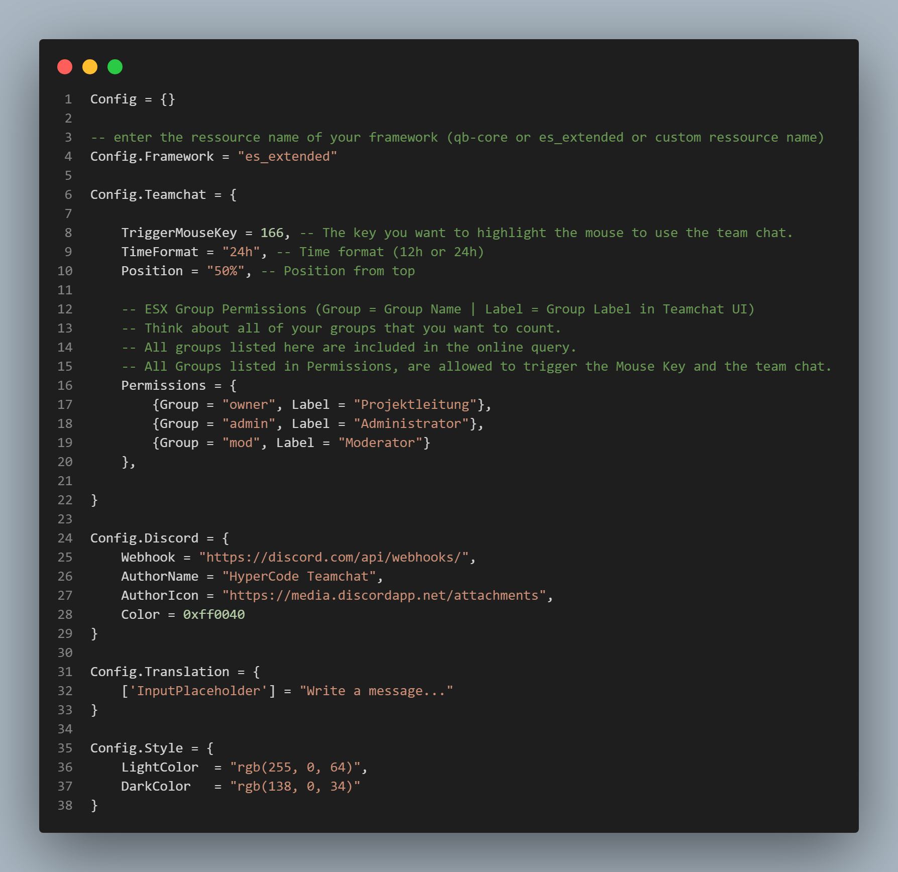 FiveM HyperCode | [ESX / QB] Teamchat