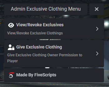 FiveScripts · Clothing Permission System