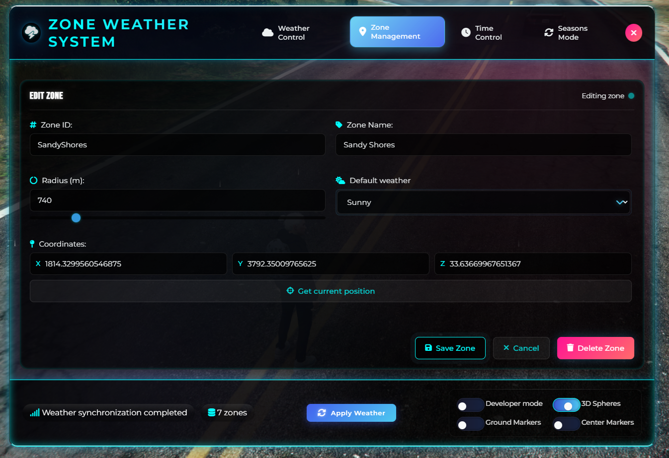 dbnscripts | ZONE WEATHER SYSTEM