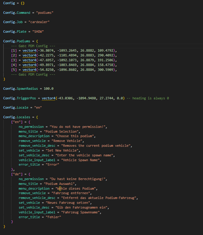 illu Development · Car Podiums