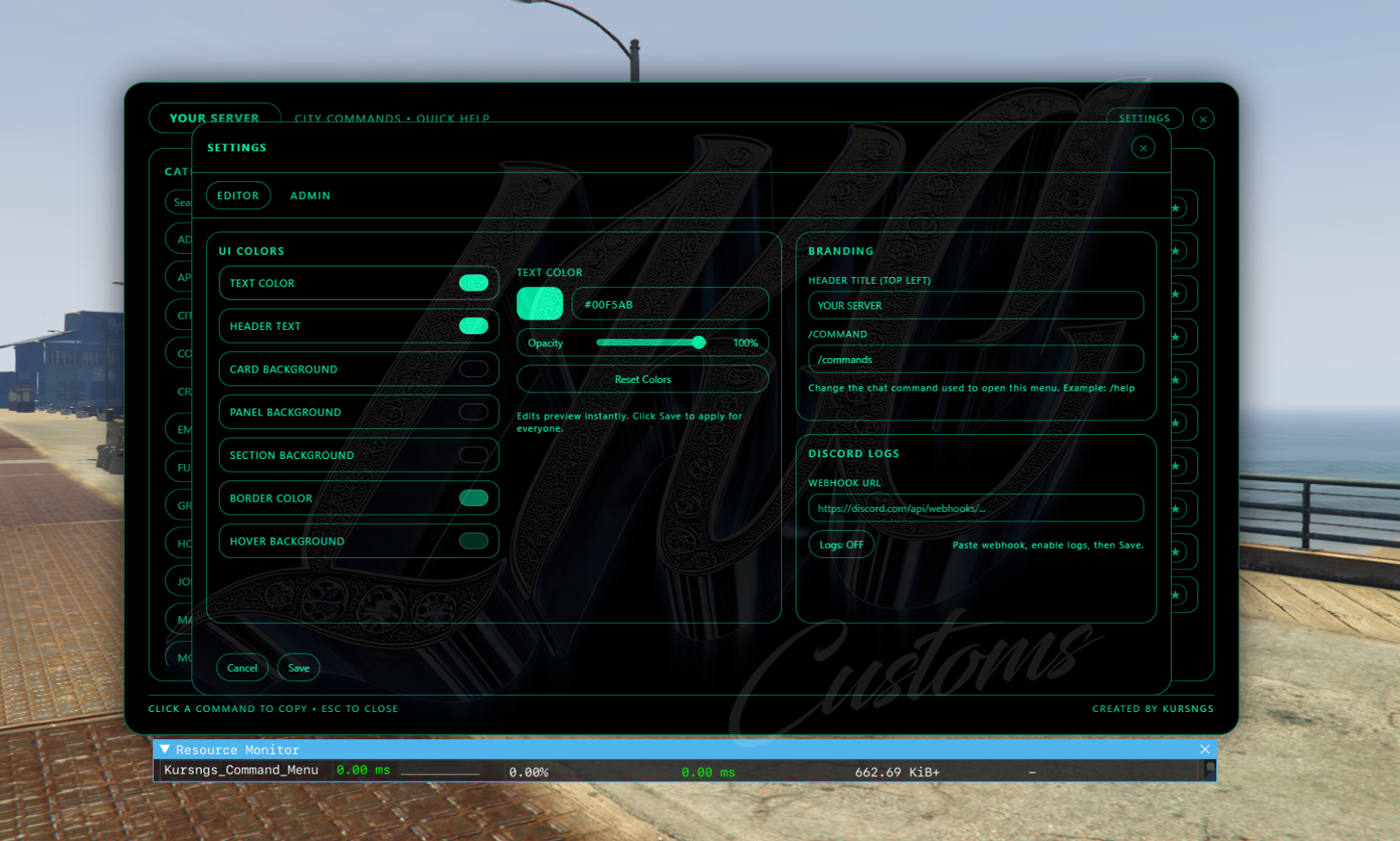 Command Menu (ESX)
