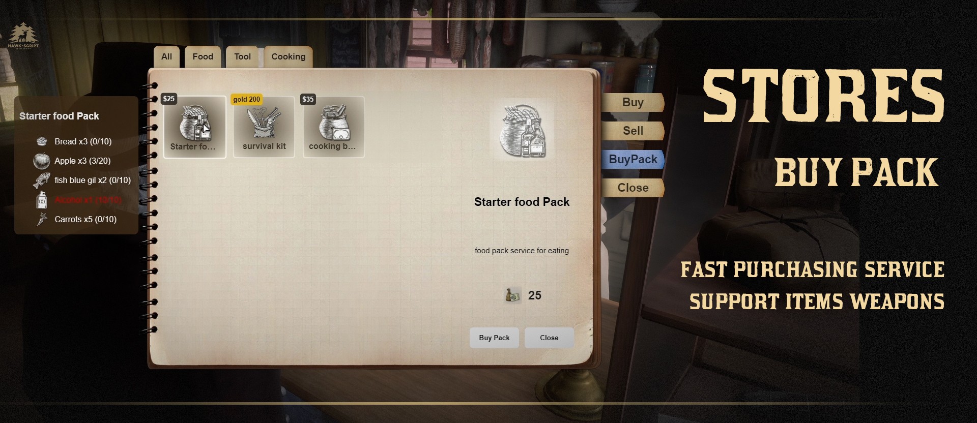 HAWK-SCRIPT · Hawk Stores