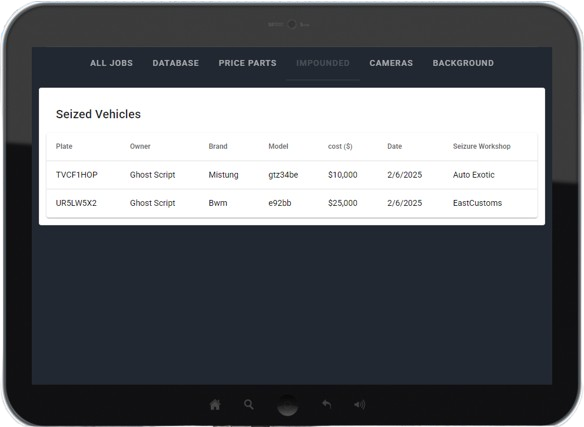 GhostScript · 📱 MDT Mechanic System | FiveM Mechanic Tablet & Impound ...