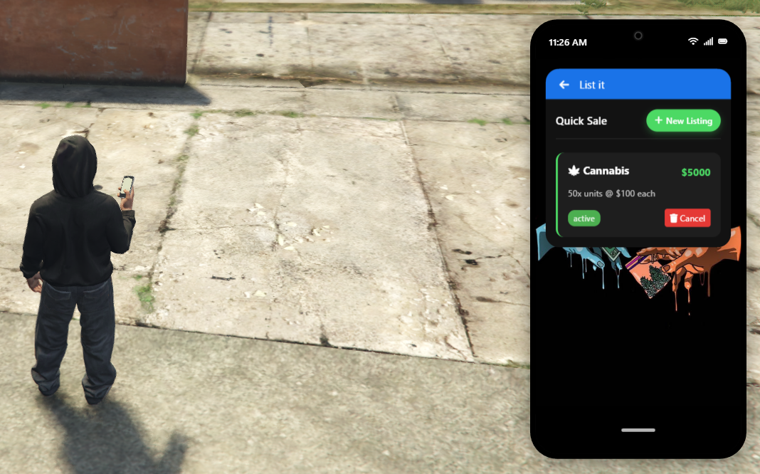 Omes Dev · [ESX-QBCore] Trap Phone - Drug selling script