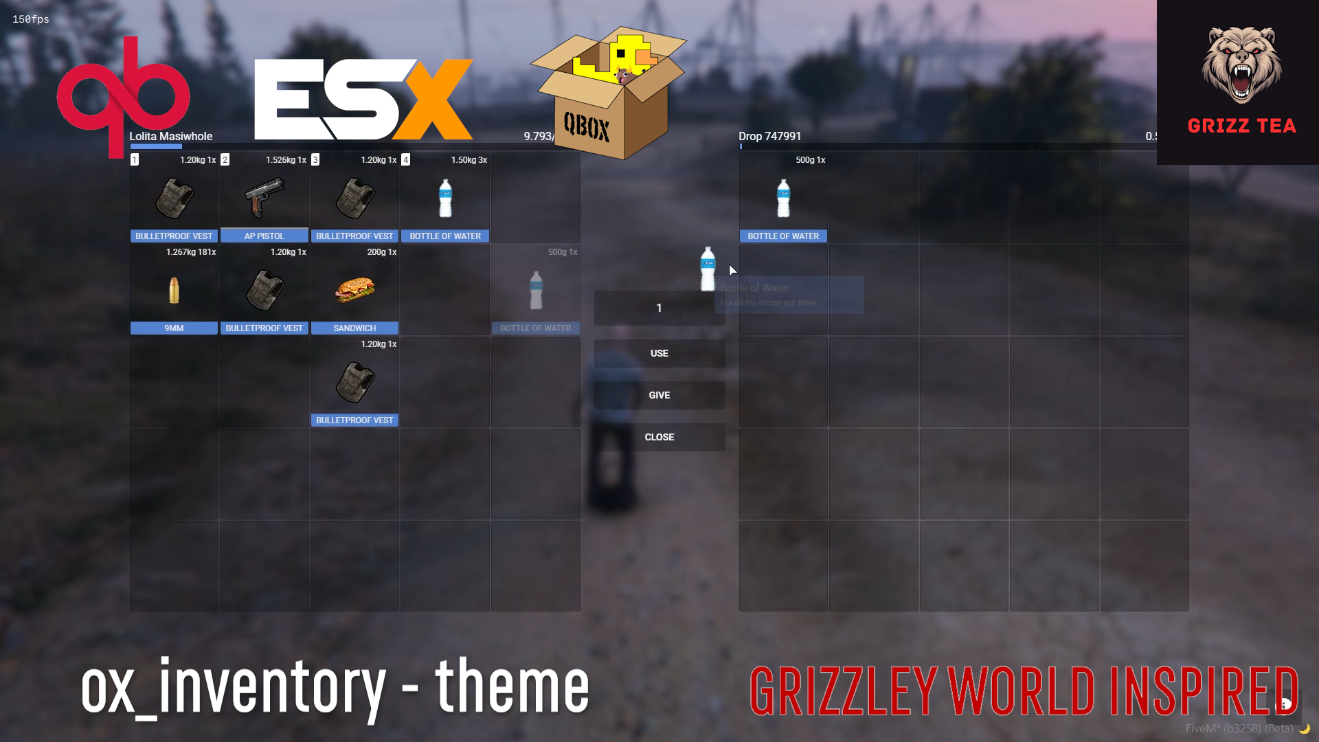 Grizz Tea · Ox Inventory - ReSkin