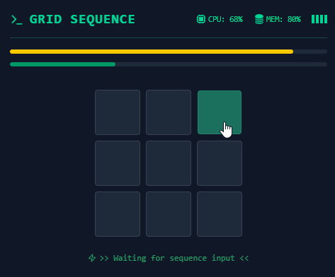 VISE · Grid Memory Minigame