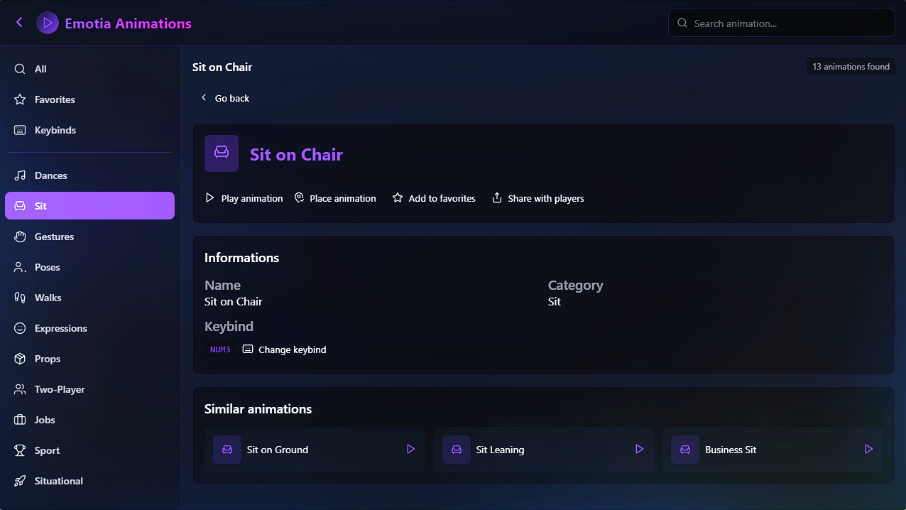 ScriptiqNetwork · Emotia - Animation Menu