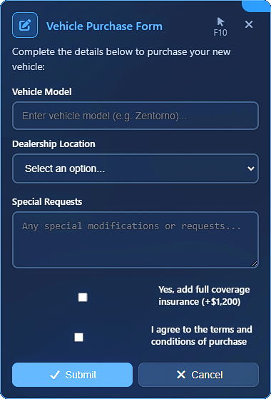 Notifier Notifications (Player Selections, Interactive, Inputs, Forms ...
