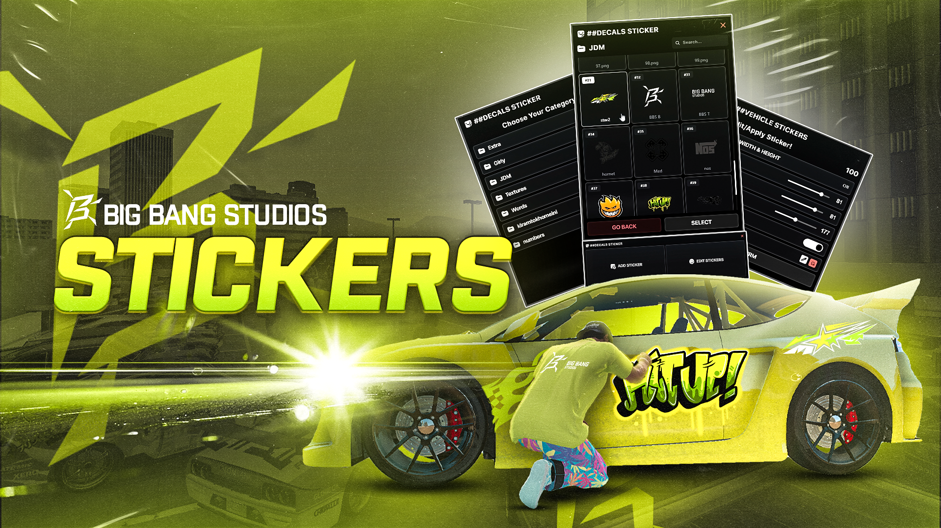 Big Bang Scripts · Vehicle Stickers and Decals (UI Version)