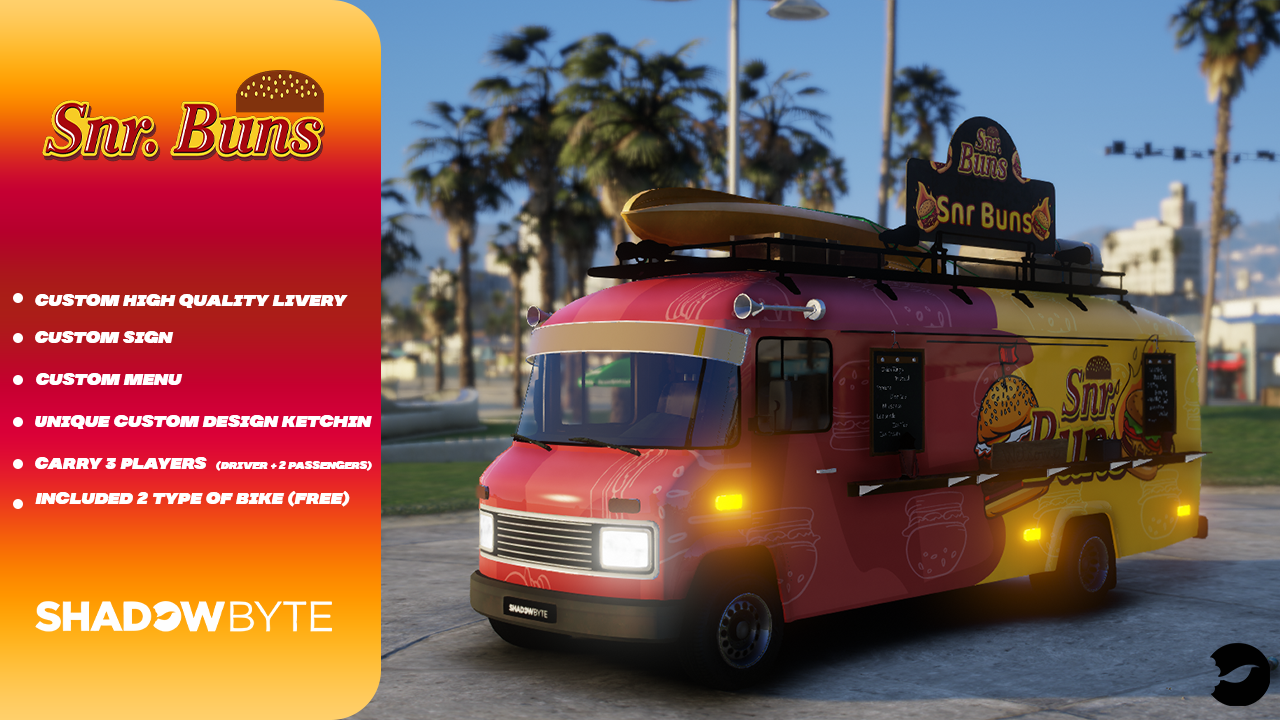 Shadow Byte Studio · Restaurants Pack (Vehicles + Bikes + Uniforms)