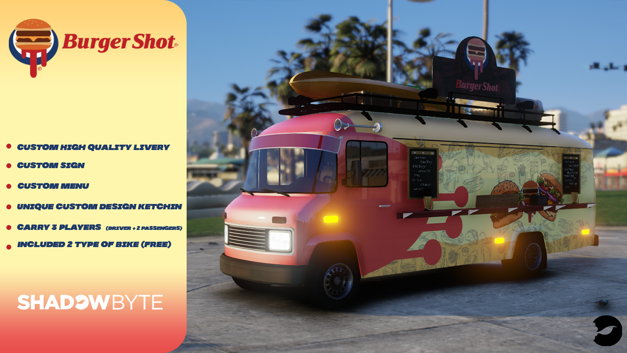 Shadow Byte Studio · Restaurants Pack (Vehicles + Bikes + Uniforms)